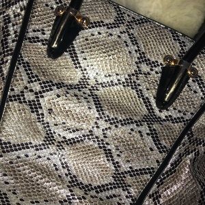 Bags | Metallic Snake Print Purse | Poshmark